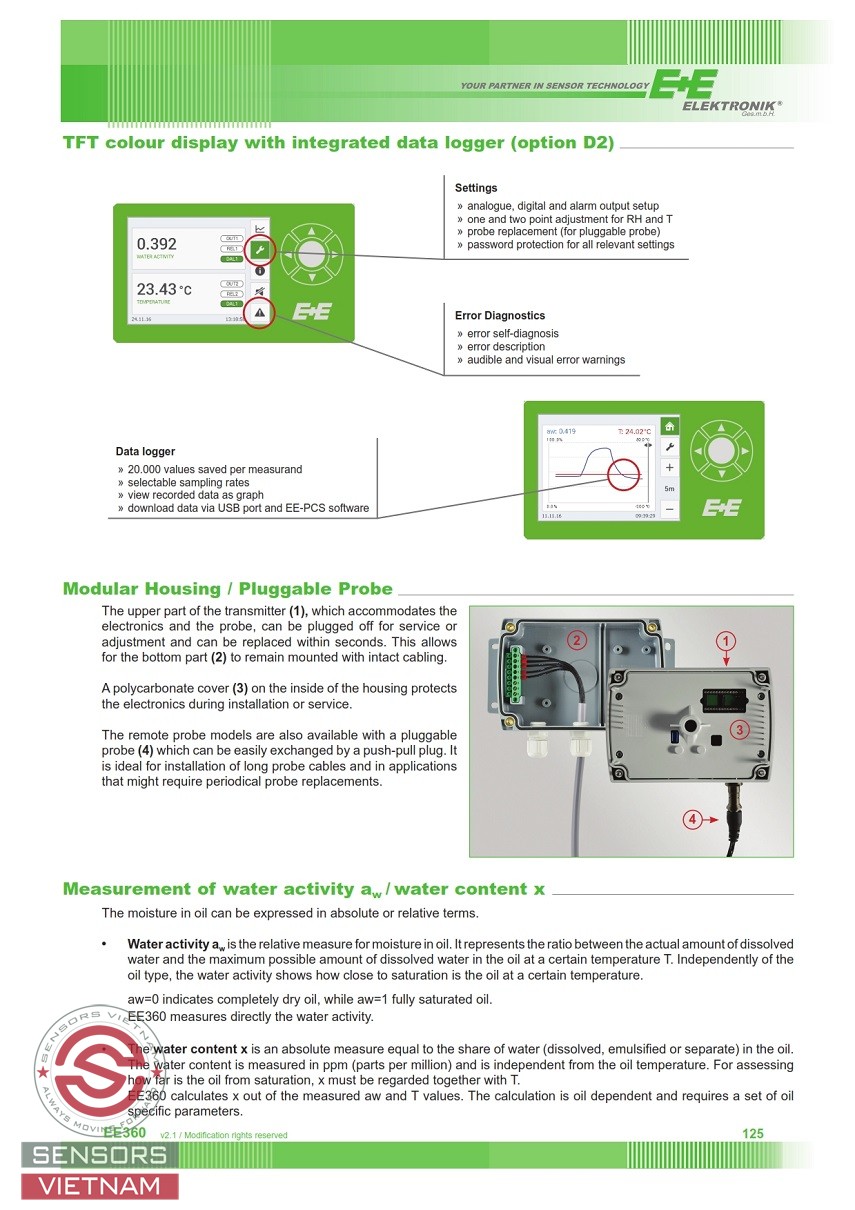 EE360 là dòng cảm biến đo độ ẩm trong dầu chuyên dụng - SENSORS VIỆT ...